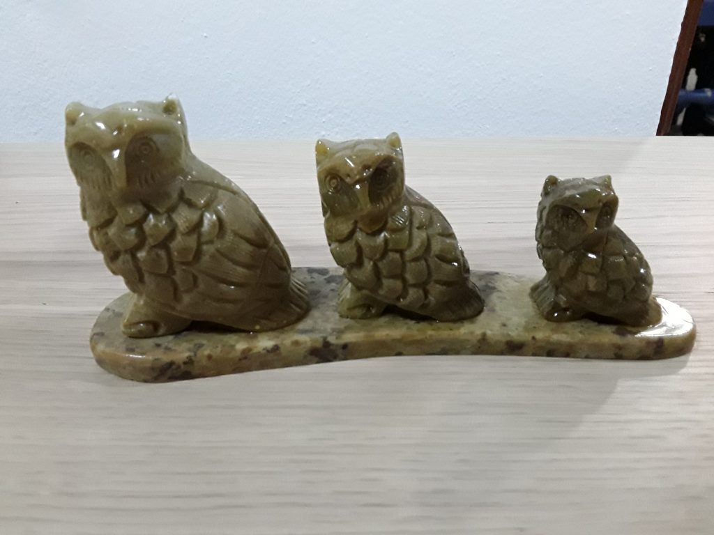 Three Carved Marble Owls - Casa King